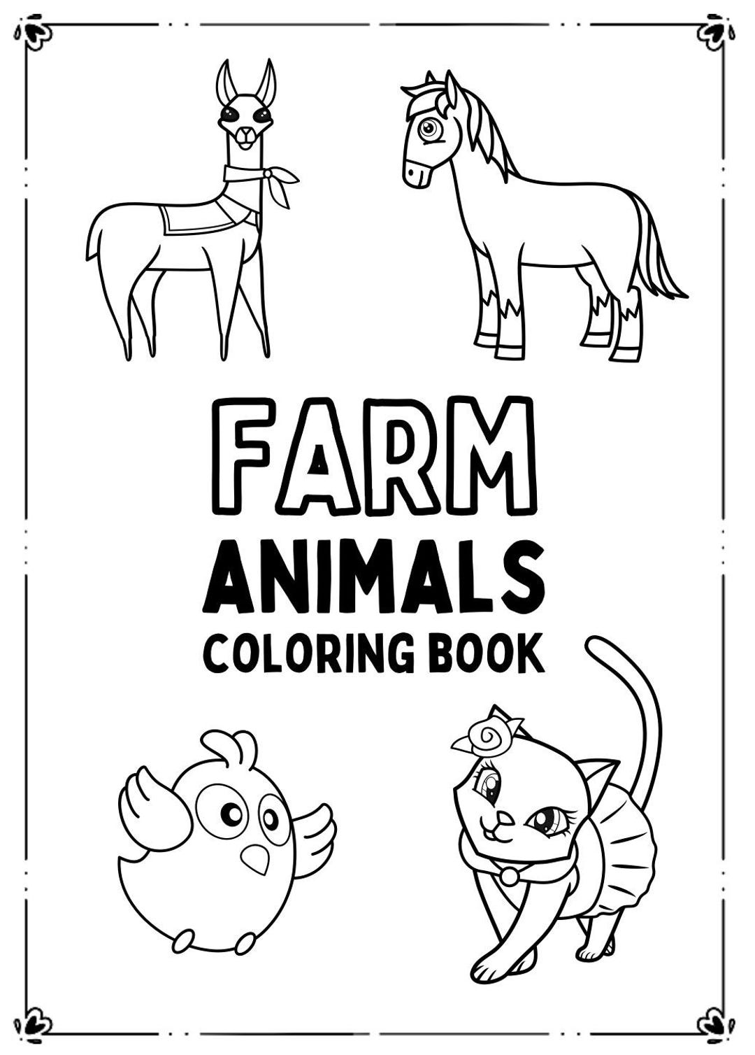Farm Animals Activity Pack | Kids Coloring & Learning (digital Download ...