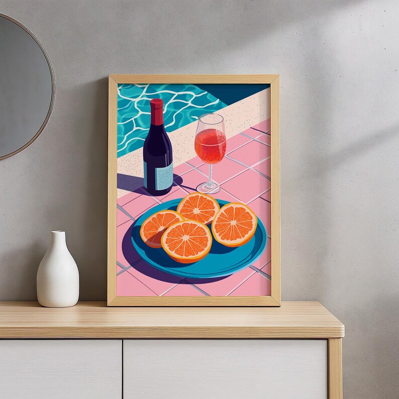 Summer Poolside Poster – Citrus Art Print – Digital Download – Retro ...