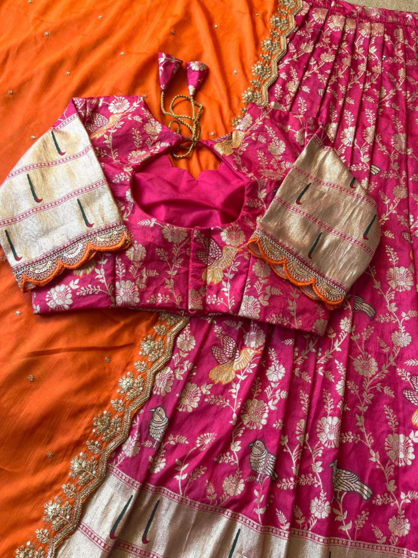 Paithani Dola Silk Lehenga Choli: Zari Weaving, Embroidery Lace - Etsy