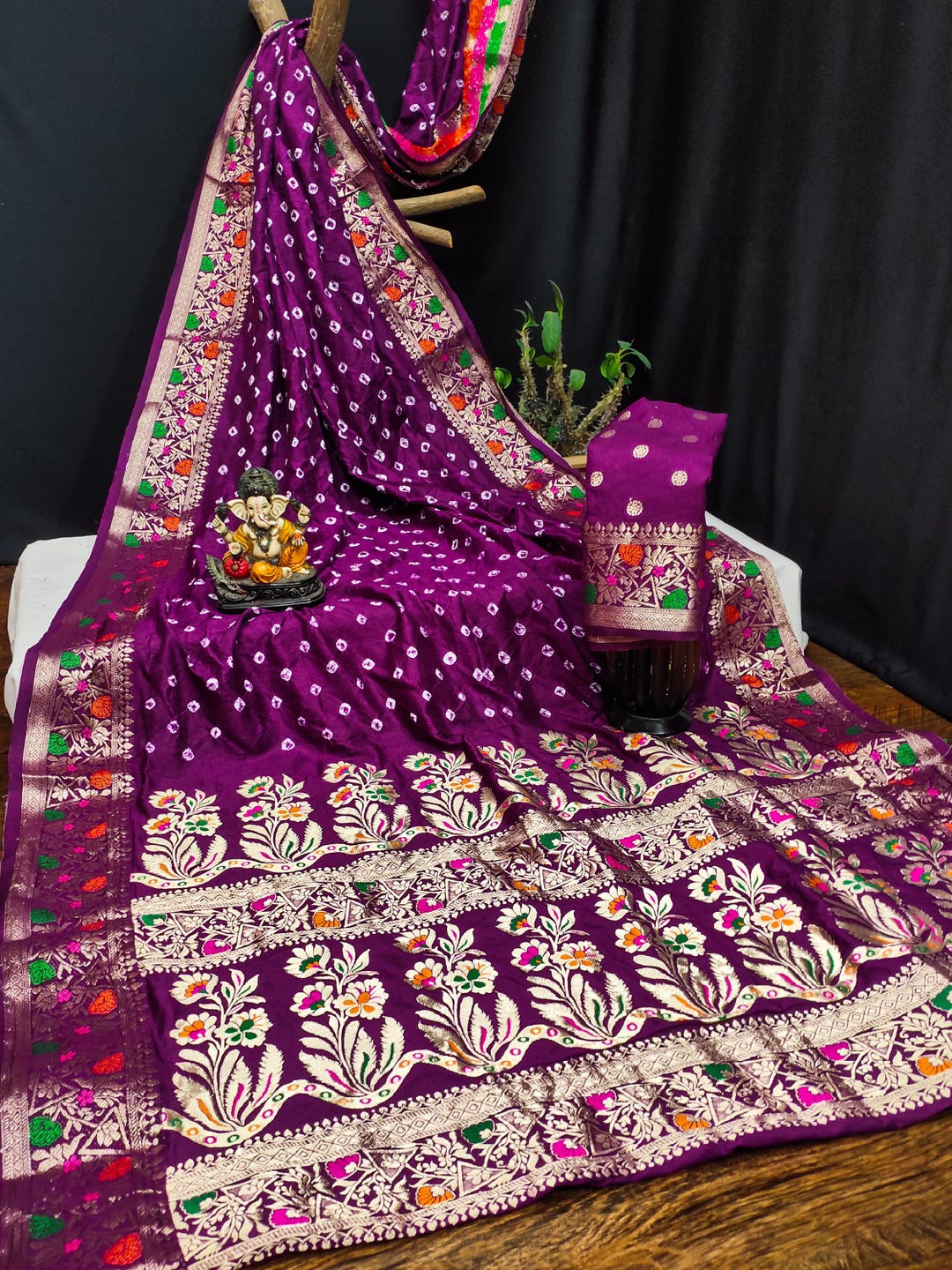 Pure Bandhej Silk Sare, Made by Original Bandhej & Patola Border With ...