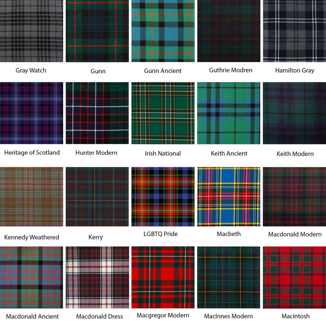 Scottish Tartan 8 Yard Kilt - Premium Handmade Highlander Kilt for Mens ...