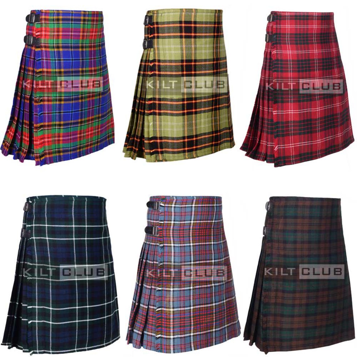 Scottish Tartan 8 Yard Kilt - Premium Handmade Highlander Kilt for Mens ...
