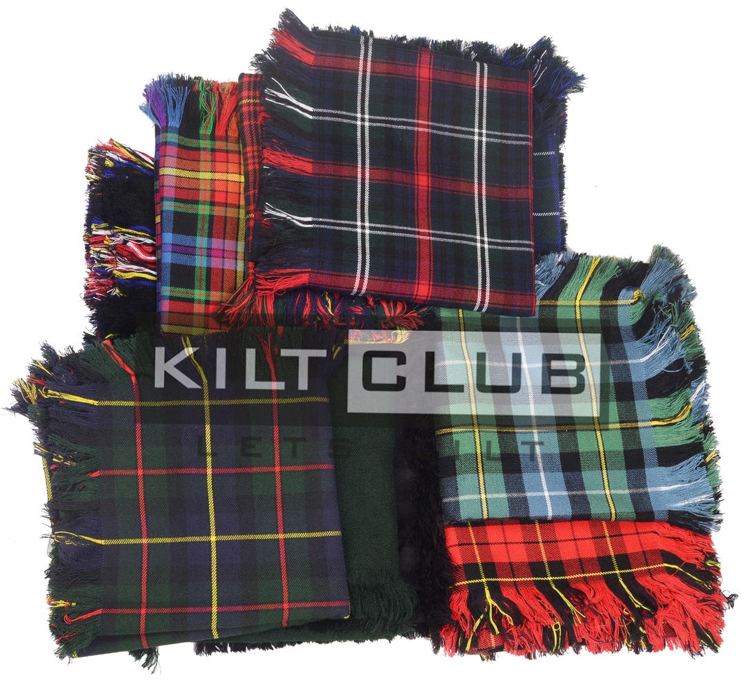 Scottish Traditional Tartan Fly Plaid - Hand Fringed - Size 48 X 48 ...