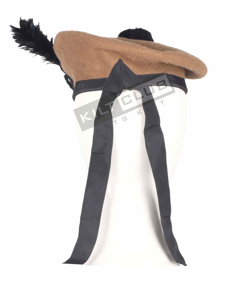 Scottish Balmoral Bonnet Hat - KILT Cap - Plain Khaki Cap - British ...