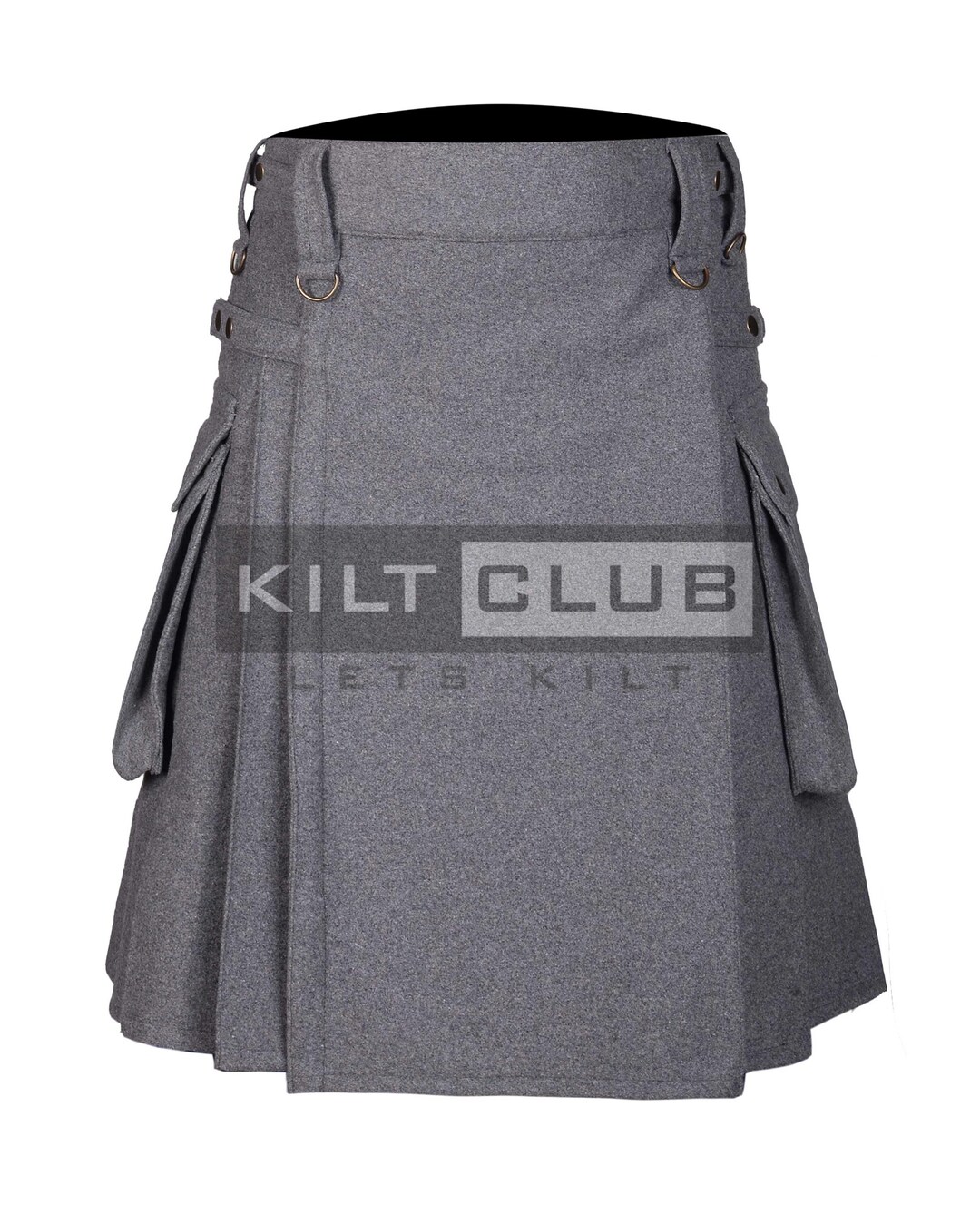 Gray Wool Utility Kilt - Premium Handmade Scottish Kilt - Real 16 Oz ...