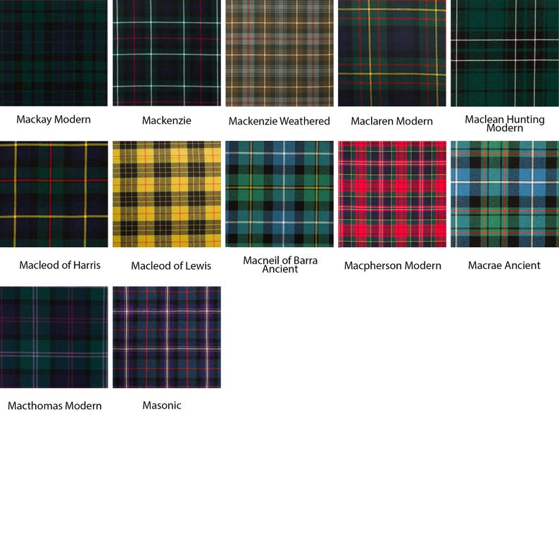 Masonic Tartan Scottish 8 Yard Kilt - Traditional Highlander Kilt for ...