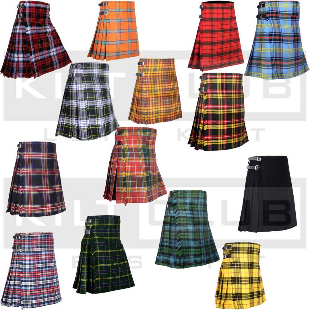 Scottish 8 Yard Multi Tartans Kilt for Men - Highlander Traditional ...