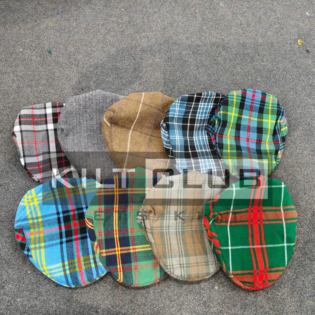 Scottish Tartan Flat Hat Cap for Men & Women - Premium Handmade Plaid ...