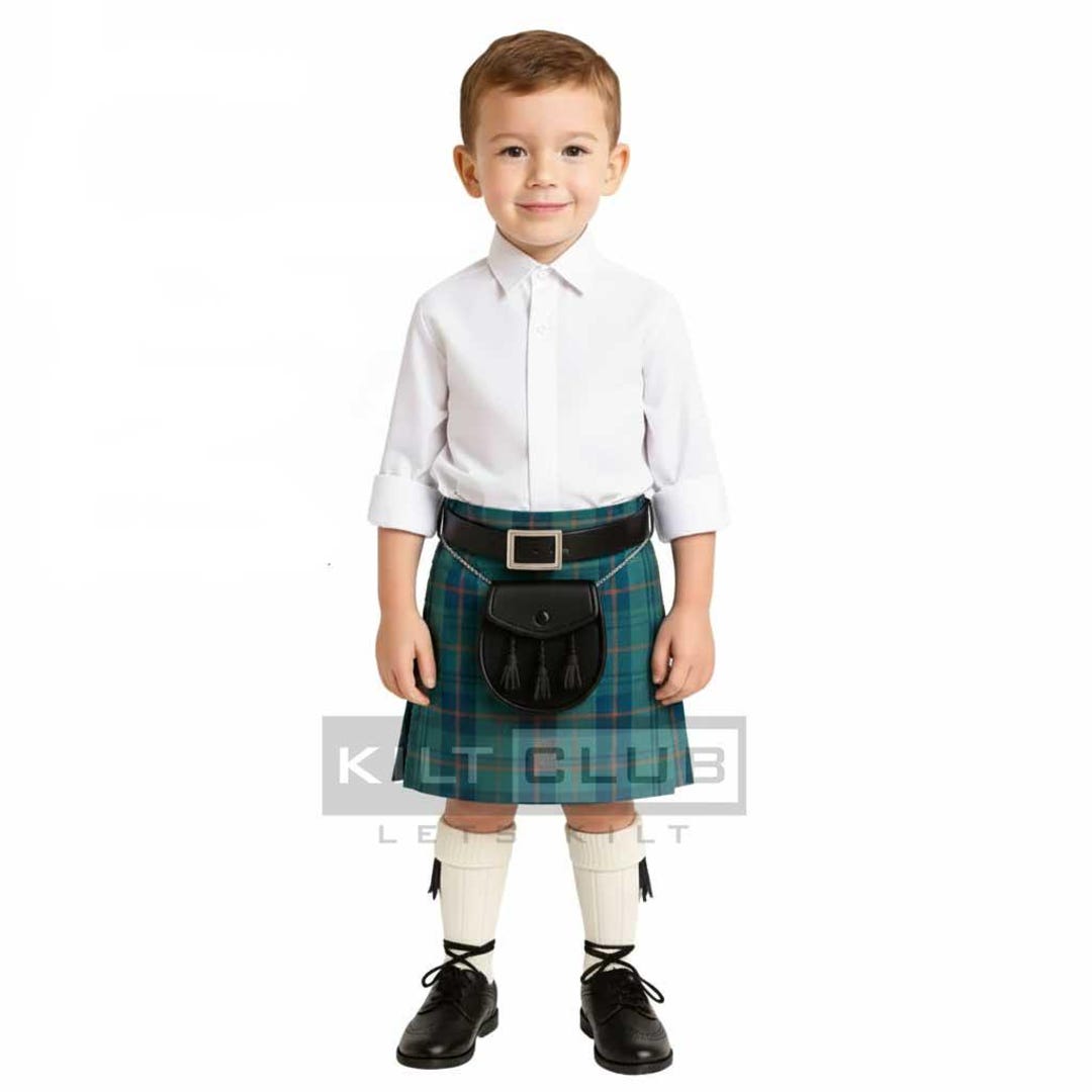 Scottish Tartan Kilts for Children With Black Leather Sporran ...