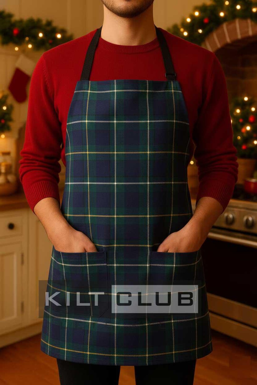 Scottish Tartan Kitchen Apron for Men & Women - Premium Plaid Cooking ...