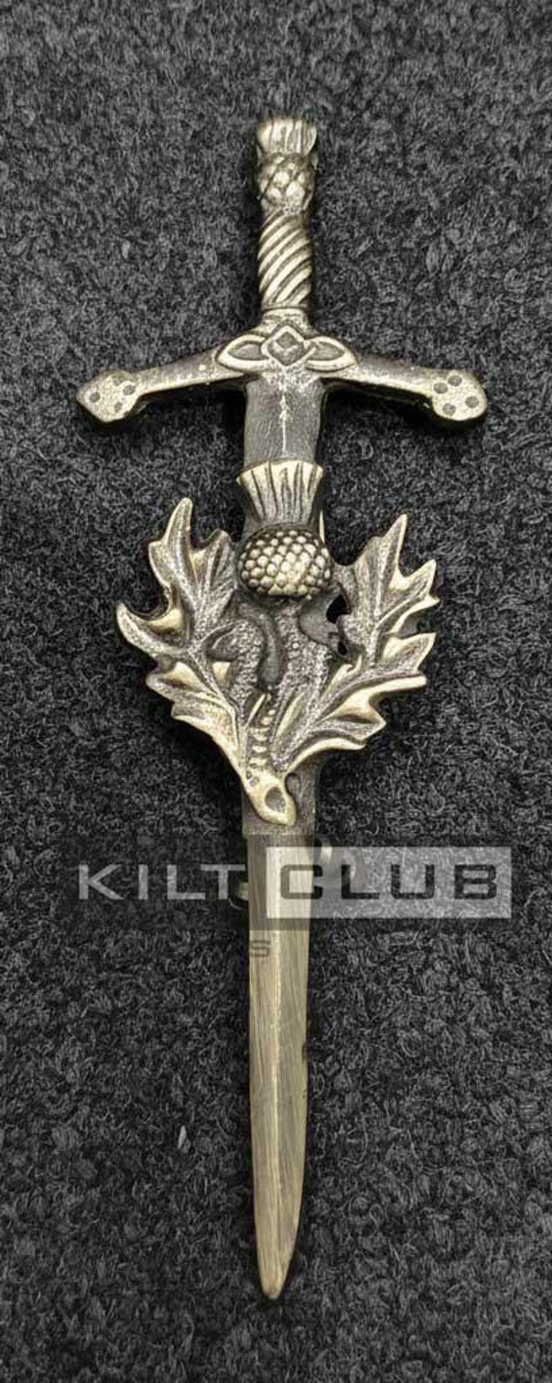 Scottish Thistle Design Kilt Pin - Made of Brass Antique Metal - Size 4 ...