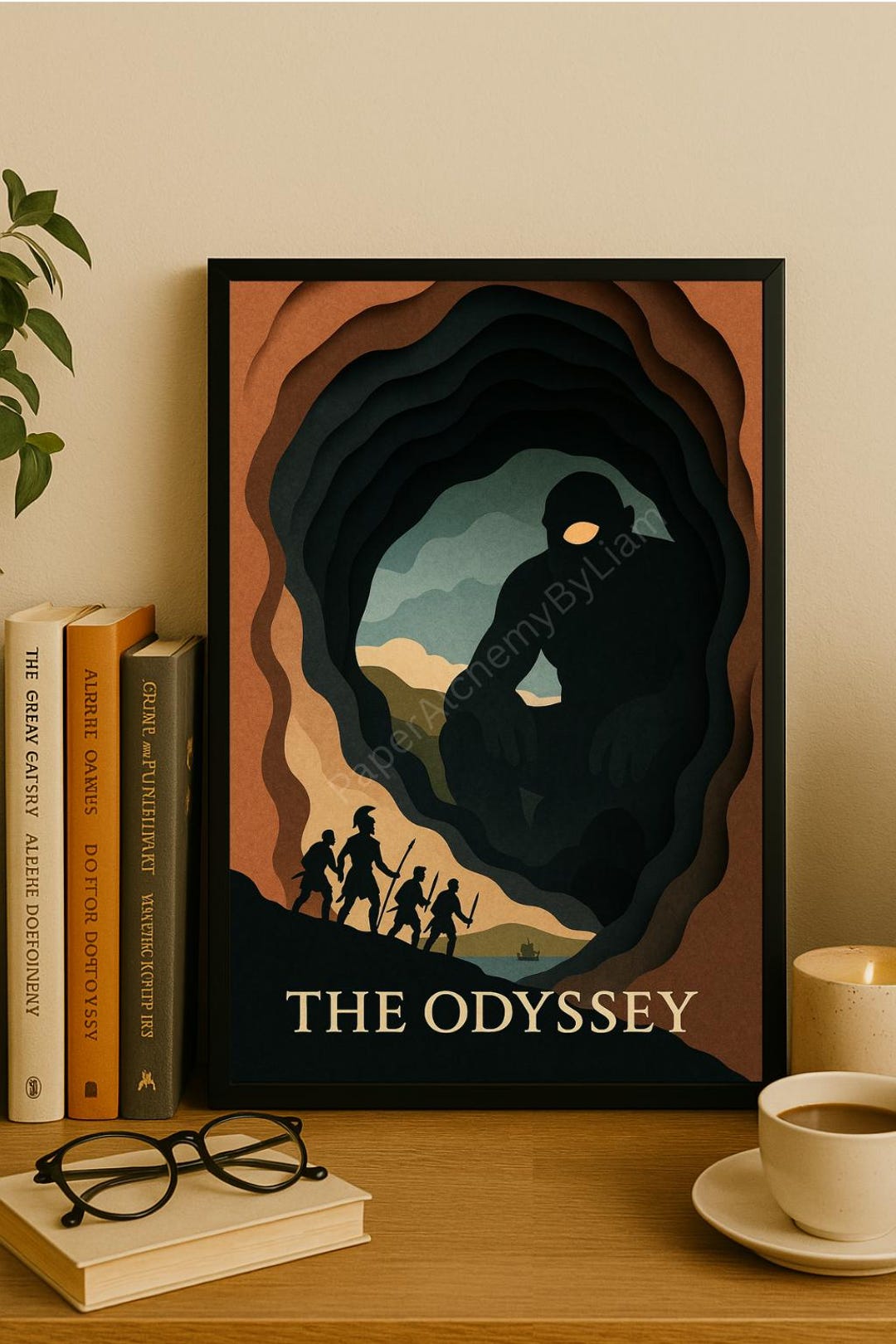 The Odyssey Poster – Greek Mythology Layered Art Print (digital ...