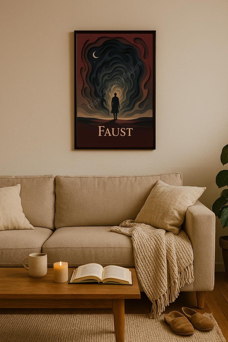 Faust Printable Poster – Goethe Literature, Layered Paper Cut Decor ...