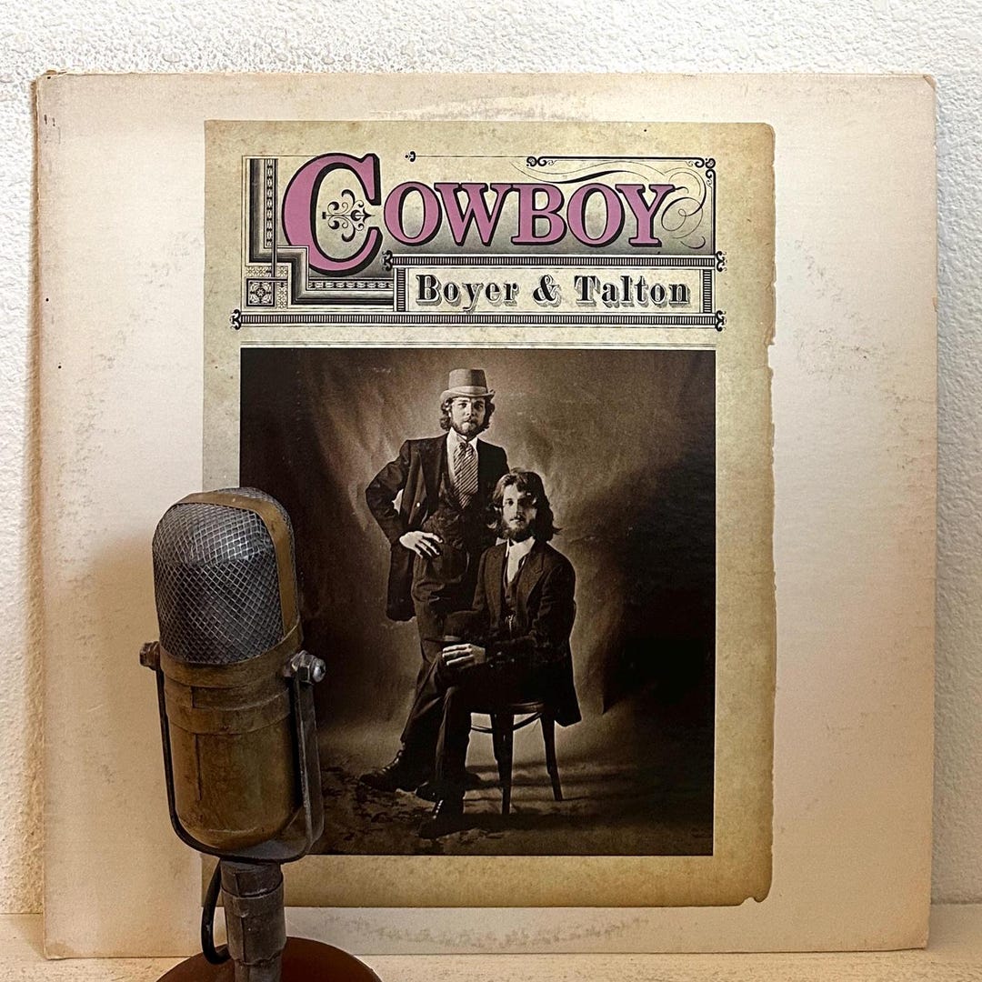 Southern Country Rock Vintage 1970's Music Vinyl Cowboy "boyer & Talton ...