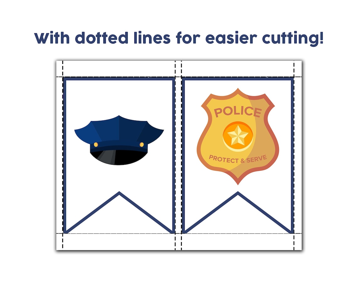 Printable Police Birthday Banner | Kids Police Party Decor | Instant ...