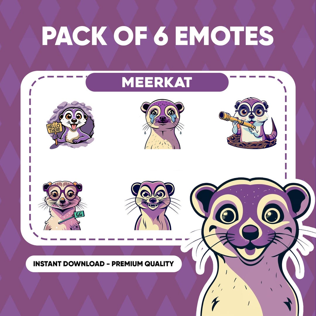 Meerkat Emotes | Cute Chibi Meerkat Twitch Emotes PNG | Discord Animal ...