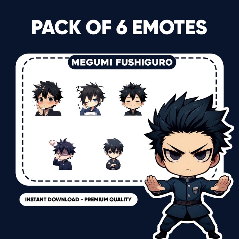 Megumi Fushiguro Emotes | Twitch Emotes | Discord Stickers | Jujutsu ...