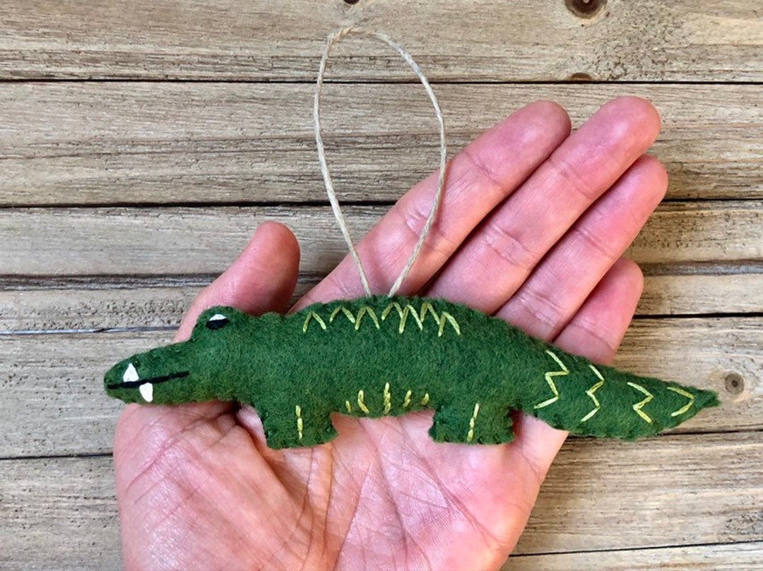 Personalized Alligator Ornament, Alligator Christmas Ornament, Wool ...