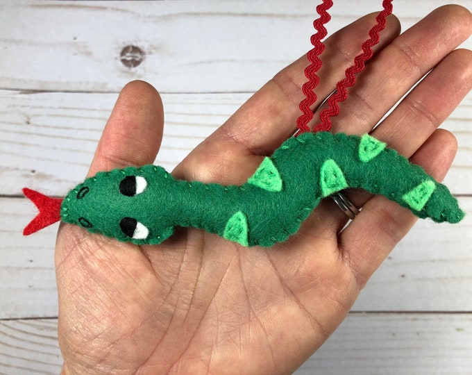 Personalized Snake Ornament, Snake Christmas Ornament, Felt Holiday ...