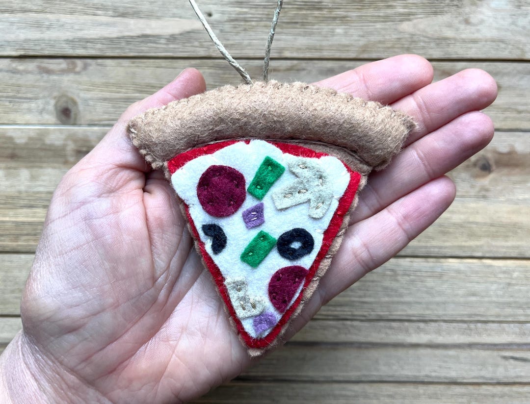 Personalized Pizza Ornament, Wool Felt Pizza Christmas Ornament - Etsy