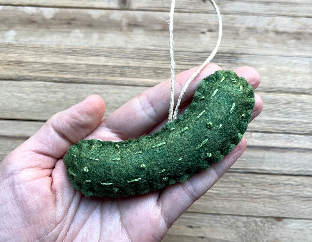 Personalized Pickle Ornament, Wool Felt Pickle Christmas Ornament - Etsy