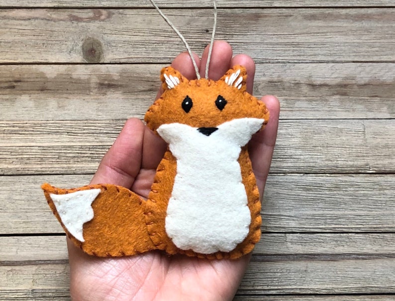 Personalized Christmas Ornament Felt Fox Christmas Ornament | Etsy