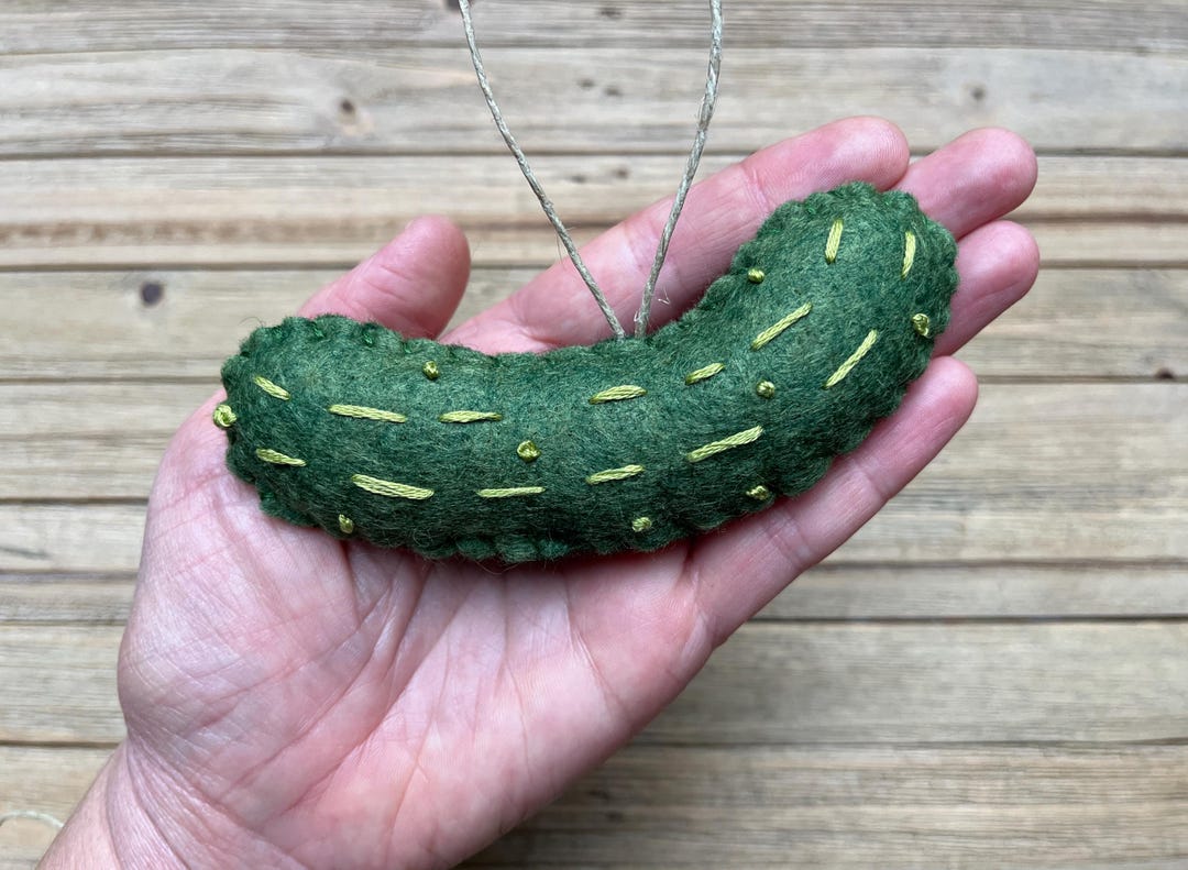 Personalized Pickle Ornament, Wool Felt Pickle Christmas Ornament - Etsy