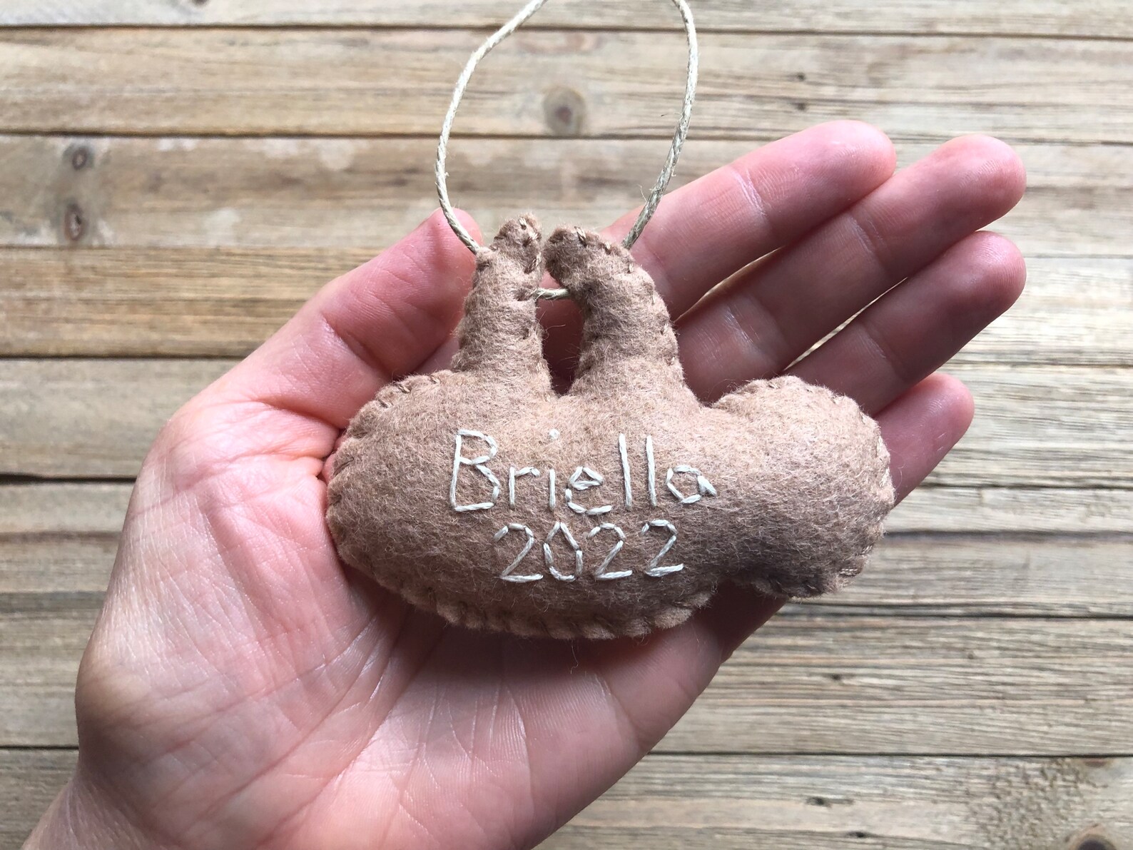 Personalized Sloth Ornament Felt Sloth Christmas Ornament - Etsy