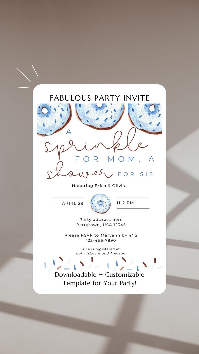 Sprinkle + Shower Invite Template - Etsy