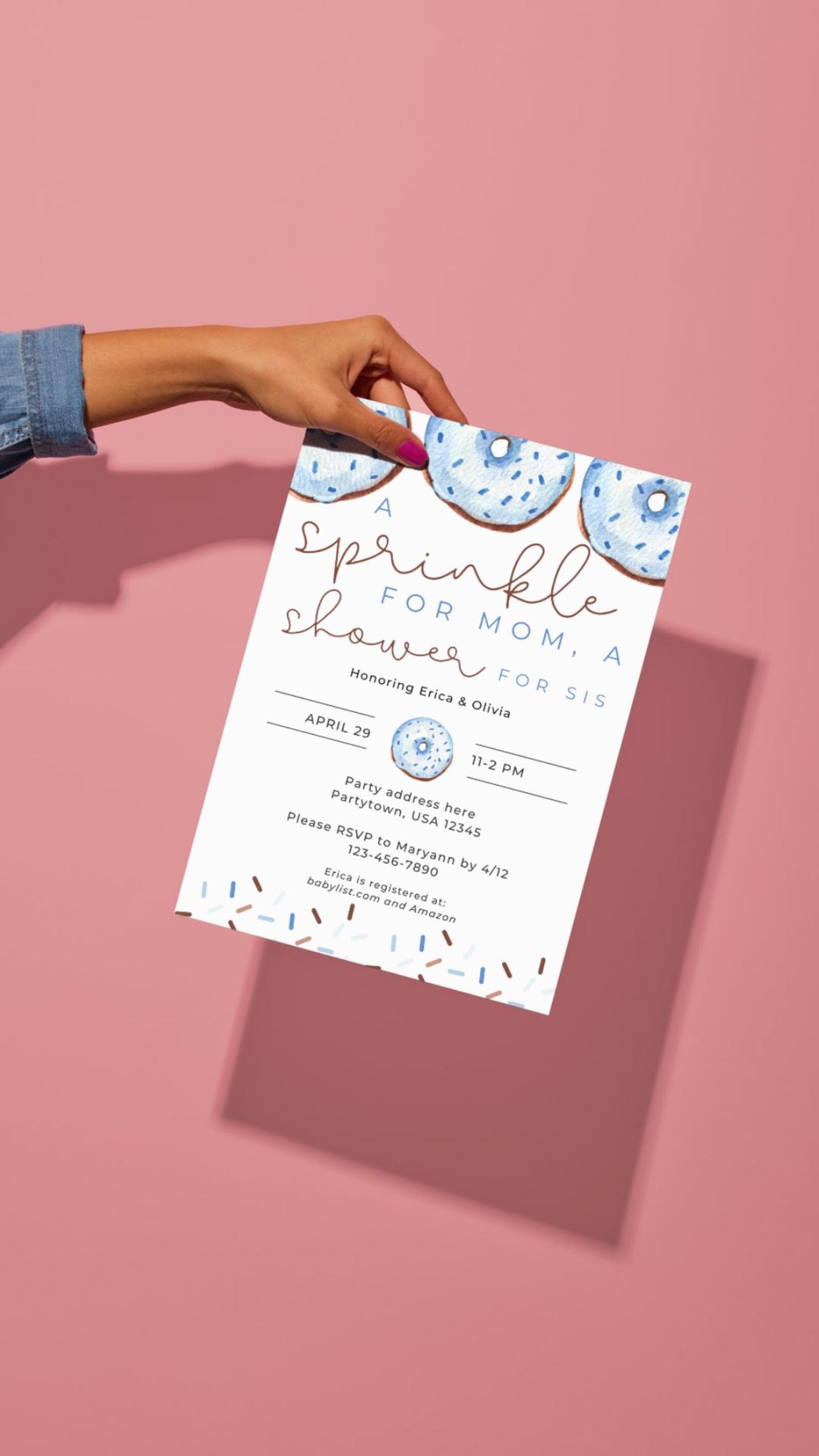 Sprinkle + Shower Invite Template - Etsy