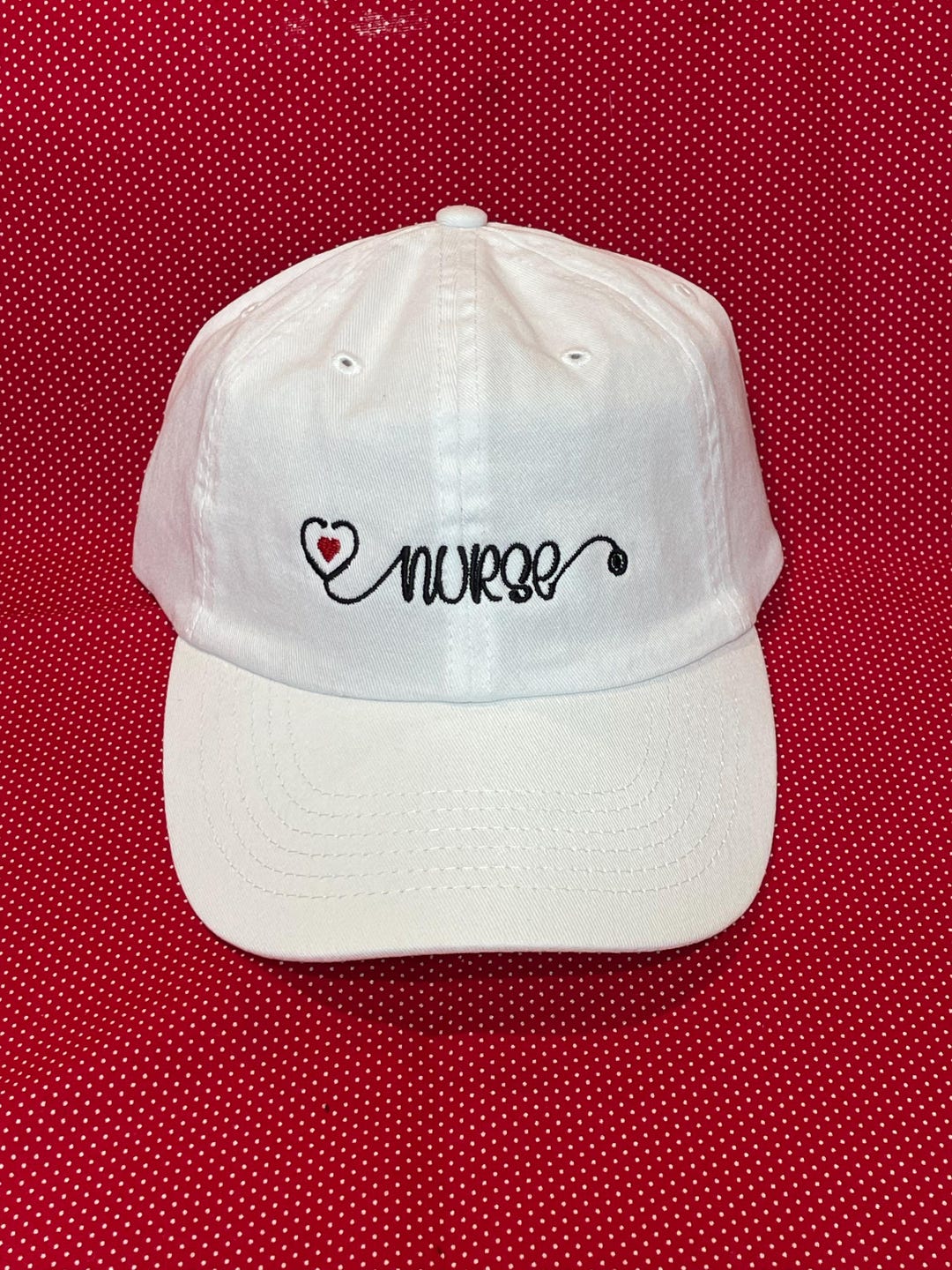 Embroidered Nurse Baseball Cap With Stethoscope and Heart, Custom Nurse ...