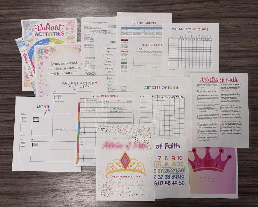 LDS Valiant Activities Resource Bundle for Girls 7–11 | Planning Tools ...
