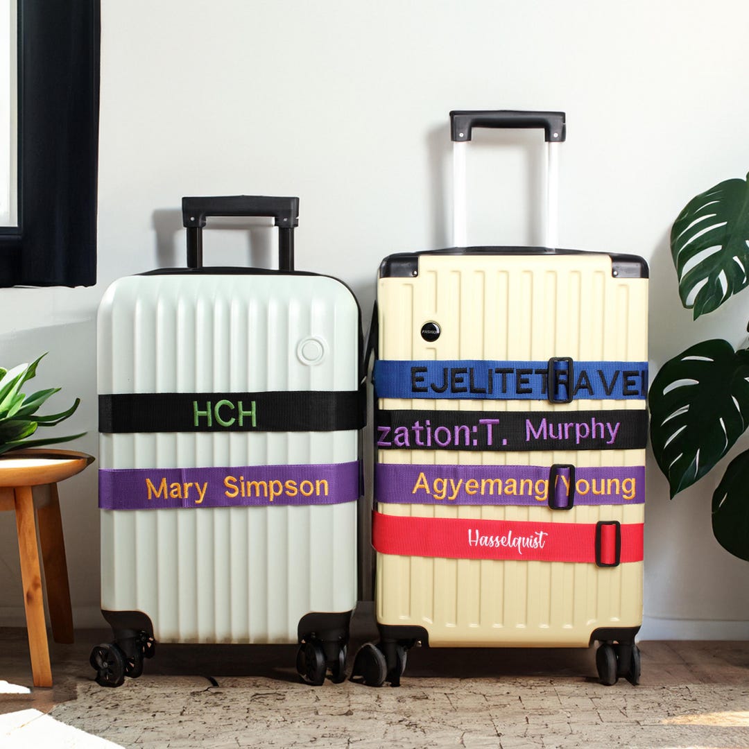 Personalized 180cm X 5cm Embroidered Safe Luggage Strap: Customize With ...