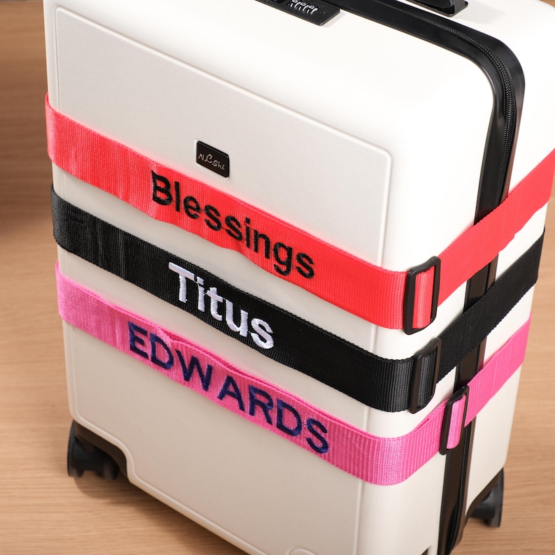 Personalized Embroidered Luggage Strap: Custom Travel Belt - Etsy Canada