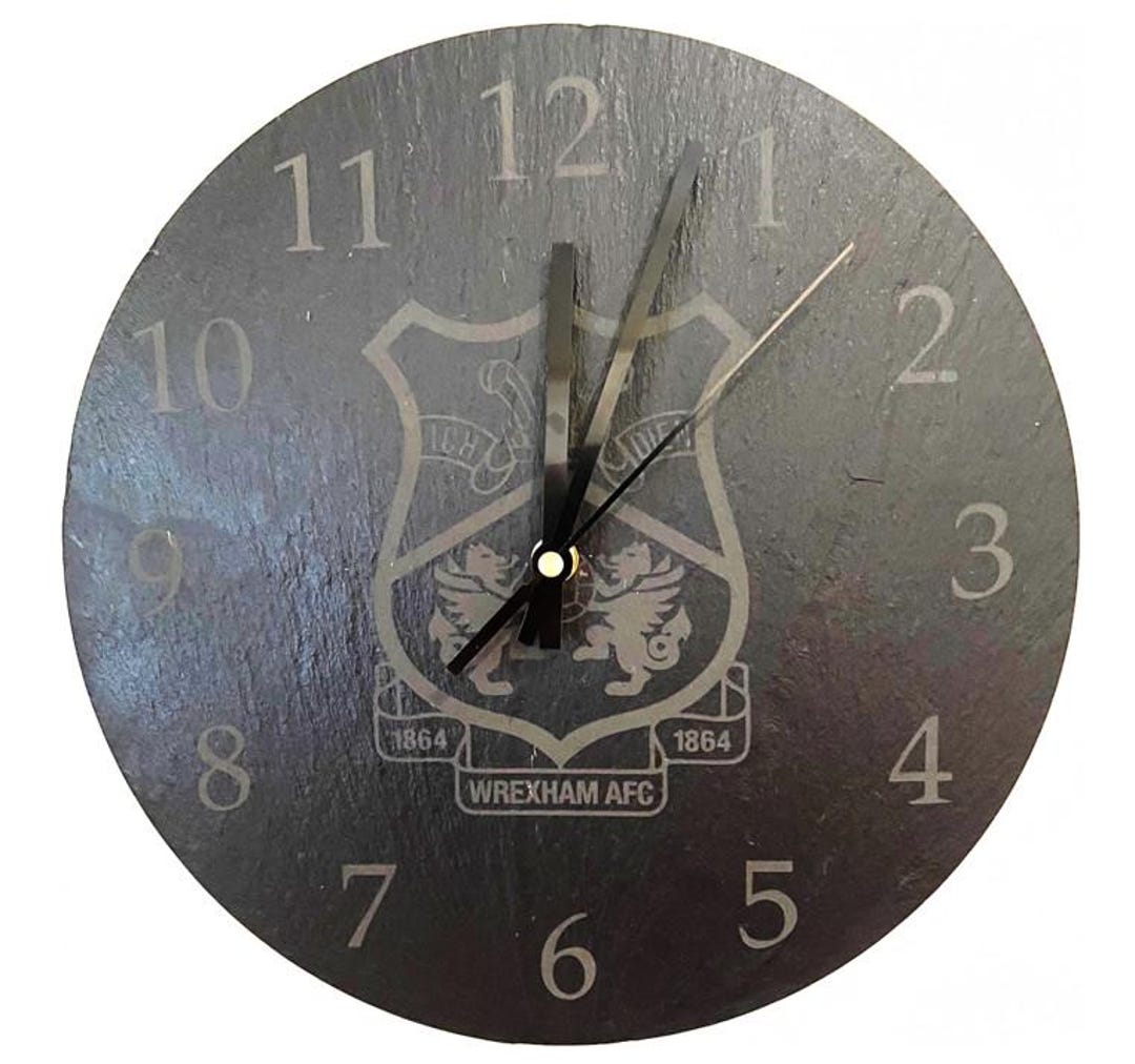 Wrexham AFC Natuaral Slate Wall Clock, Licensed Merchandise to Handy ...