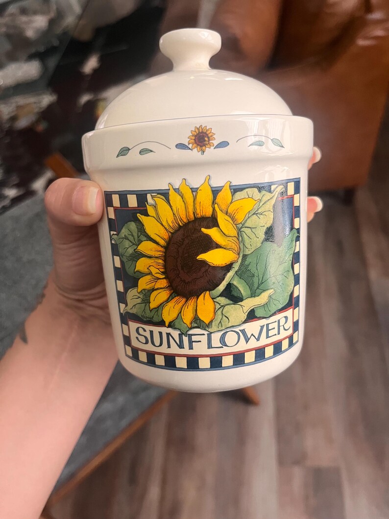 Vintage Susan Winget Sunflower Canister - 6.5" - Etsy