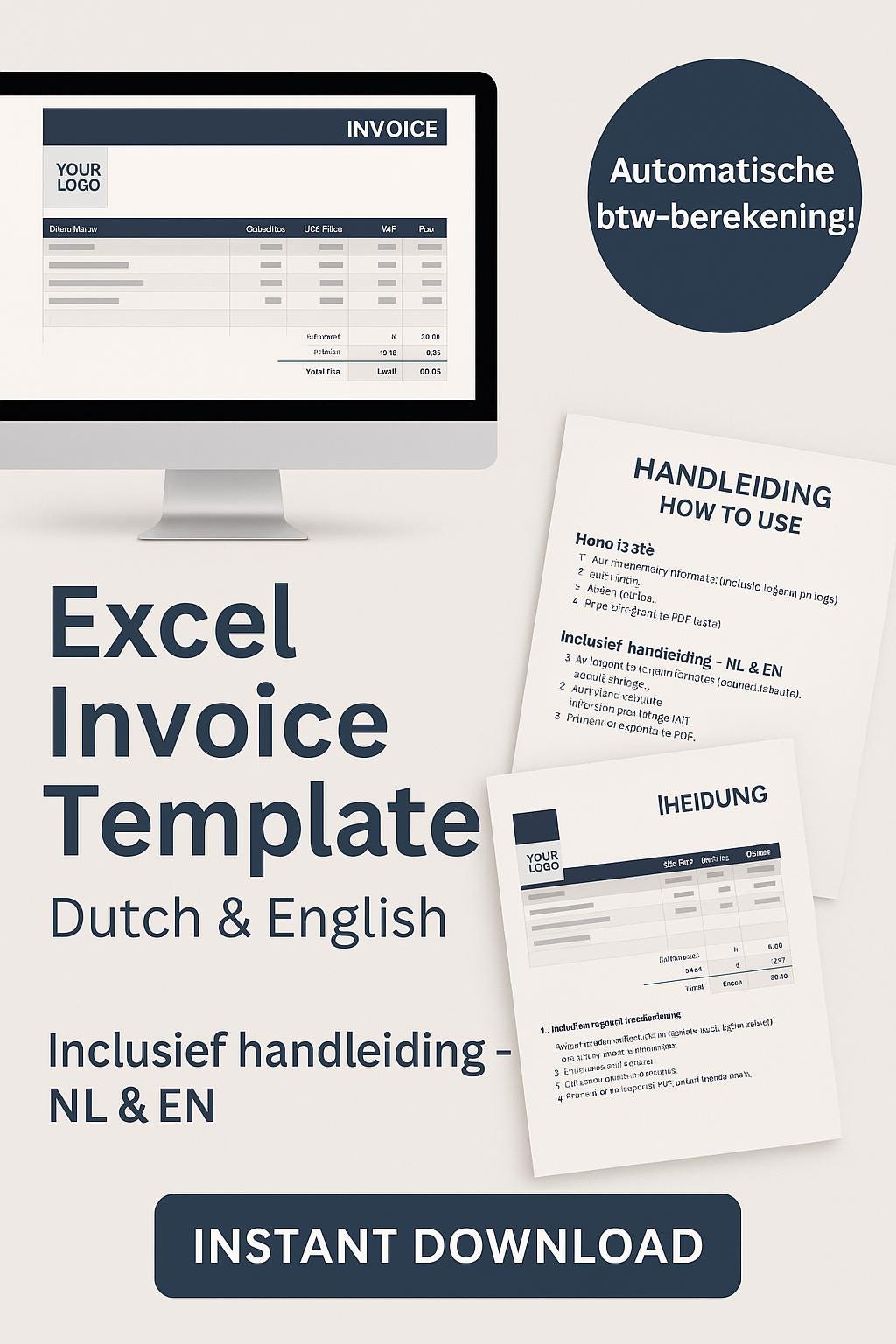 Excel Invoice Template – Dutch/english – Freelance Billing Spreadsheet ...
