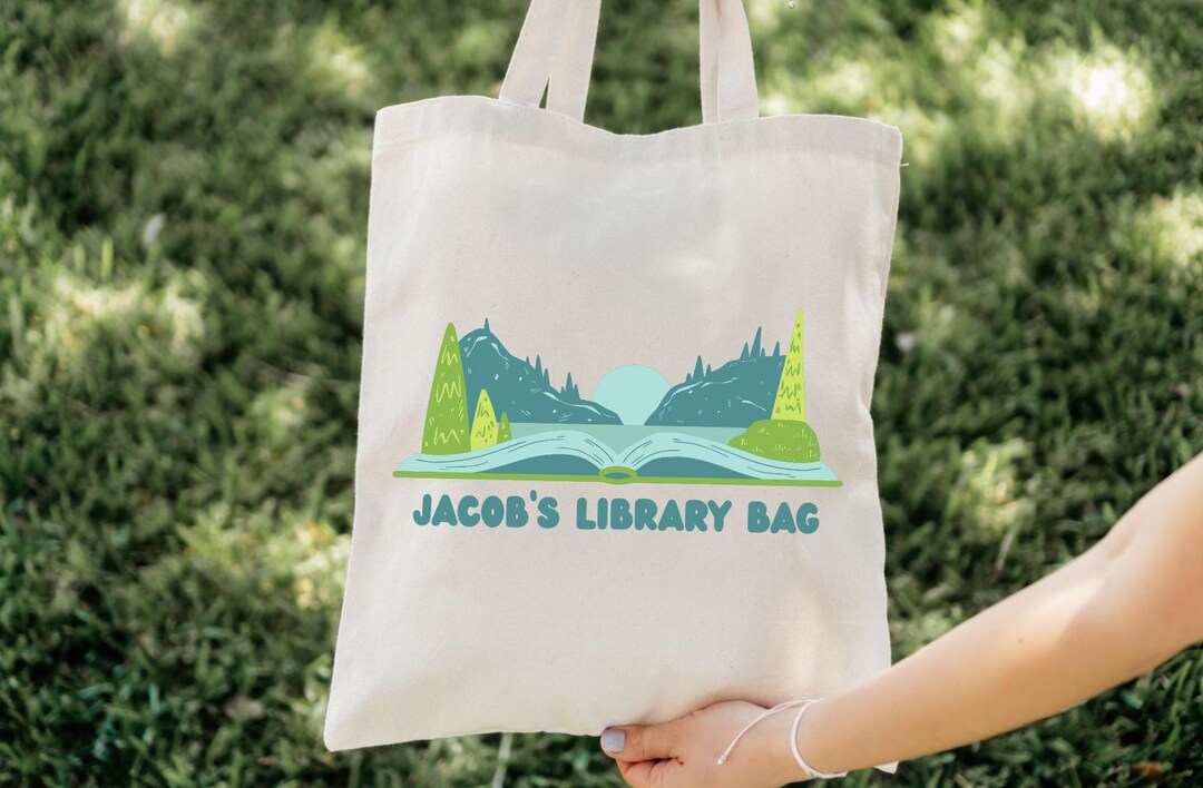 Personalized Kids Library Bag, Custom Library Tote, Library Bag for ...