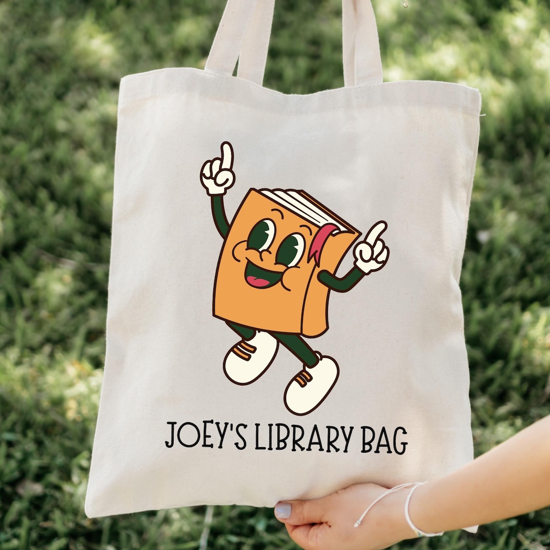 Personalized Kids Library Bag, Custom Library Tote, Library Bag for ...