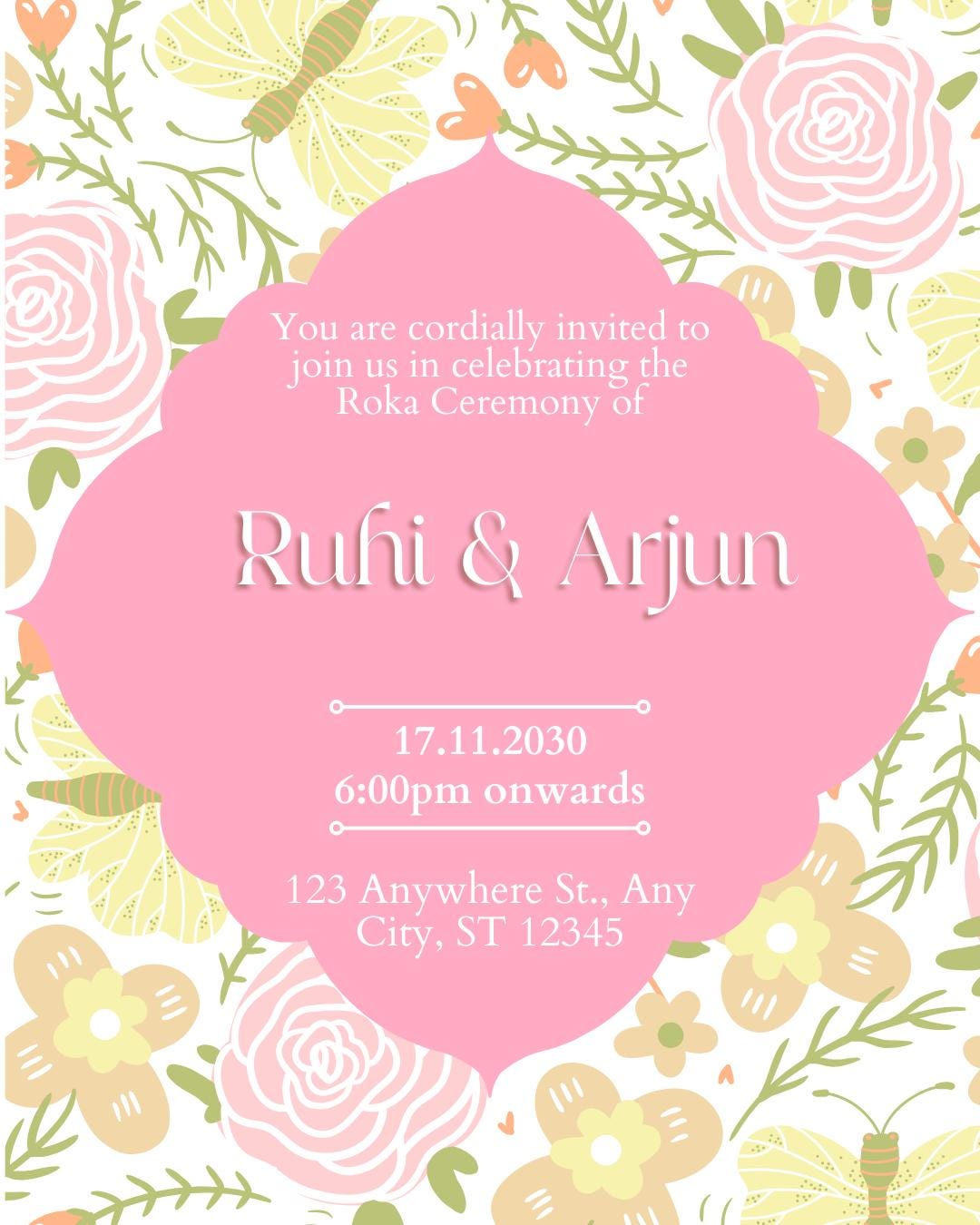 Roka Invitation Digital & Printable | Indian Engagement Invite | Desi ...