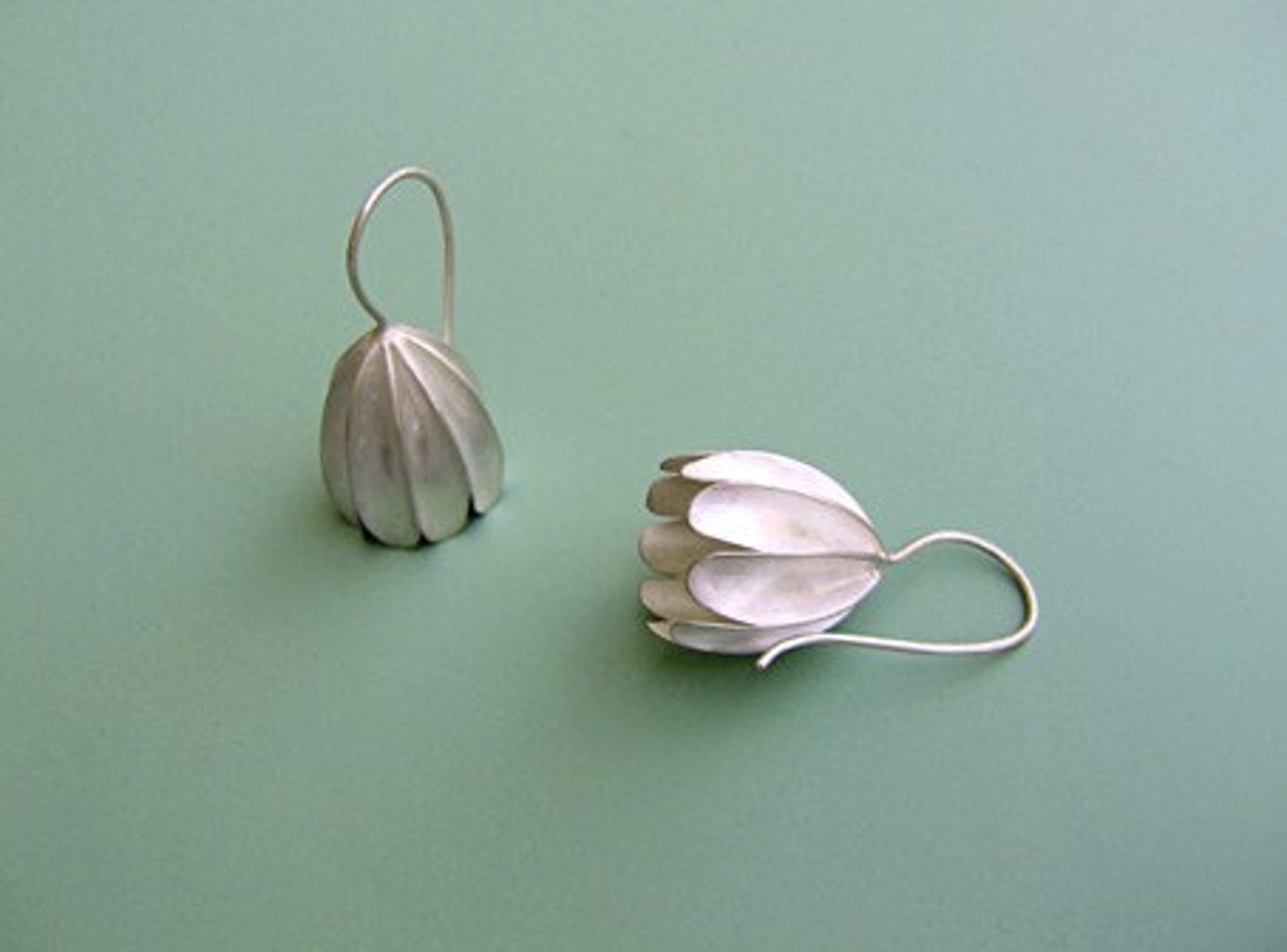Earrings Made Out Silver in a Bell Shaped Flower Form Flower - Etsy