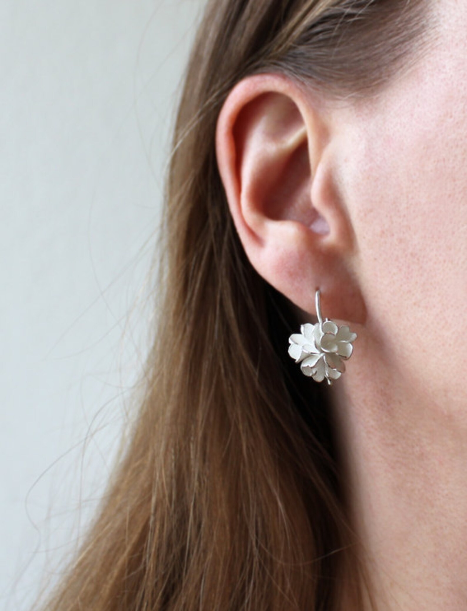 Silver Earrings in Flower Shape / Fine Jewelry / Romantic - Etsy