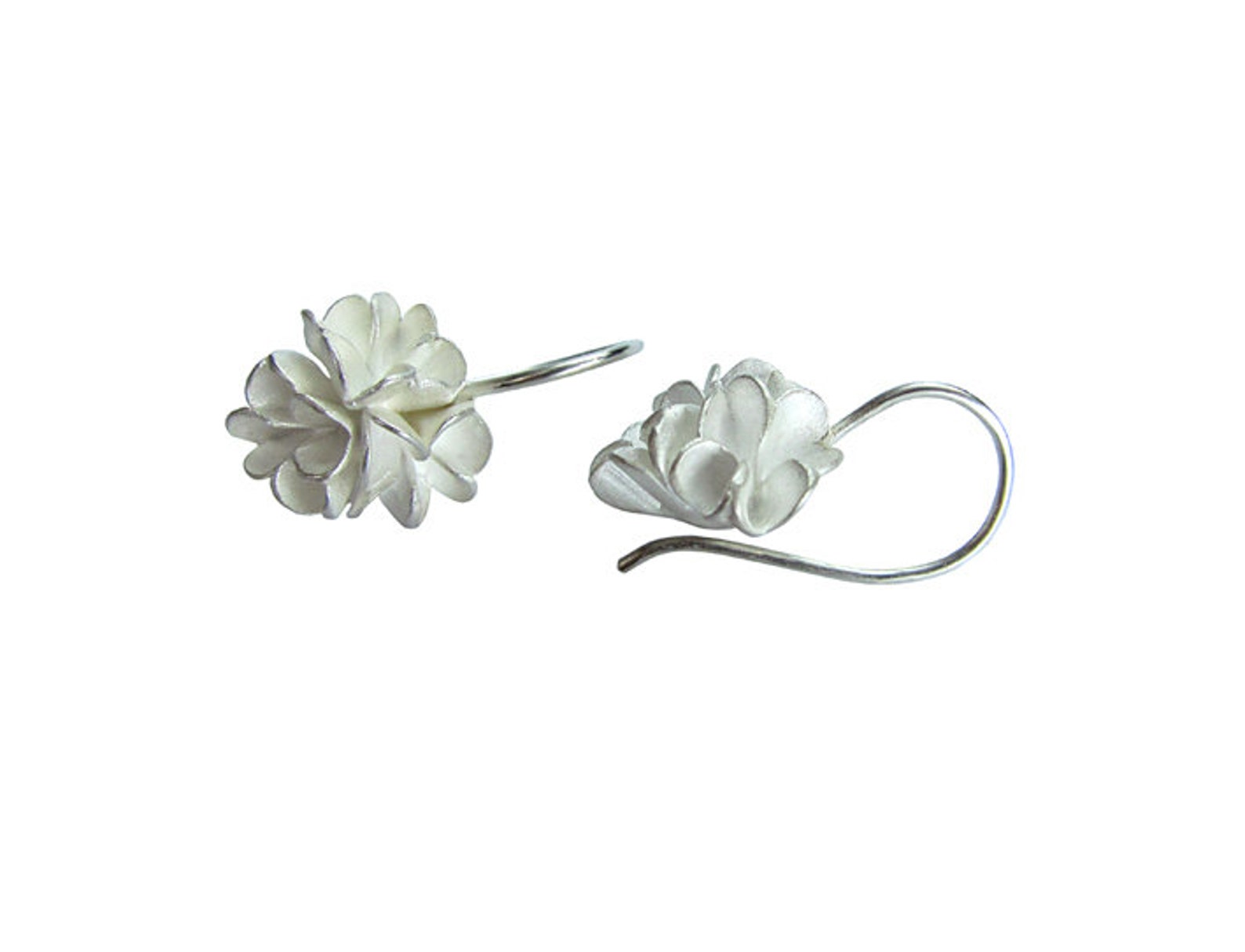 Silver Earrings in Flower Shape / Fine Jewelry / Romantic - Etsy