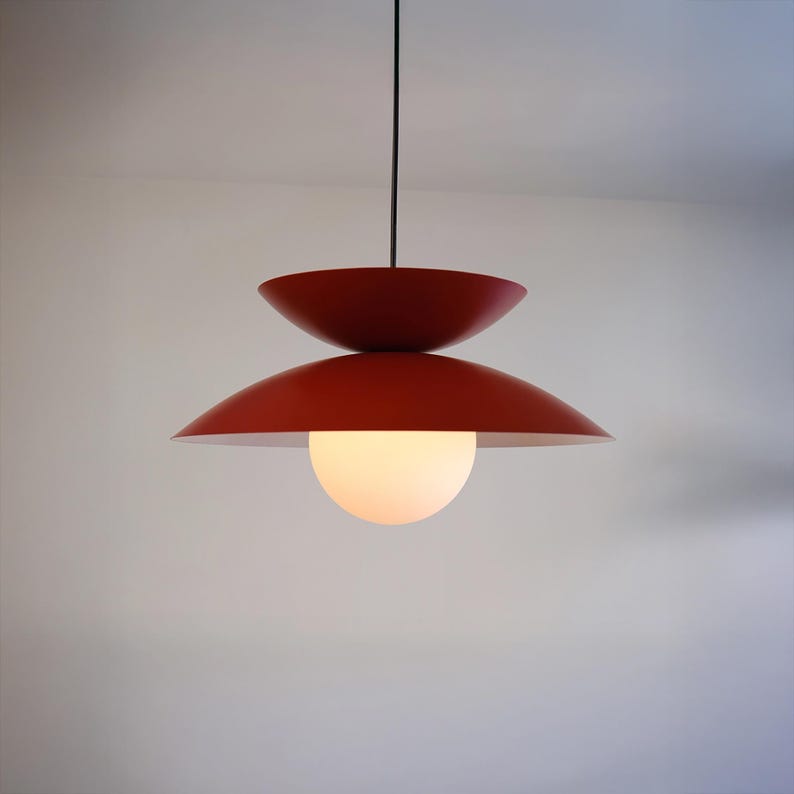 Blue Scandinavian Pendant Light: Modern Minimalist Ceiling Lamp - Etsy