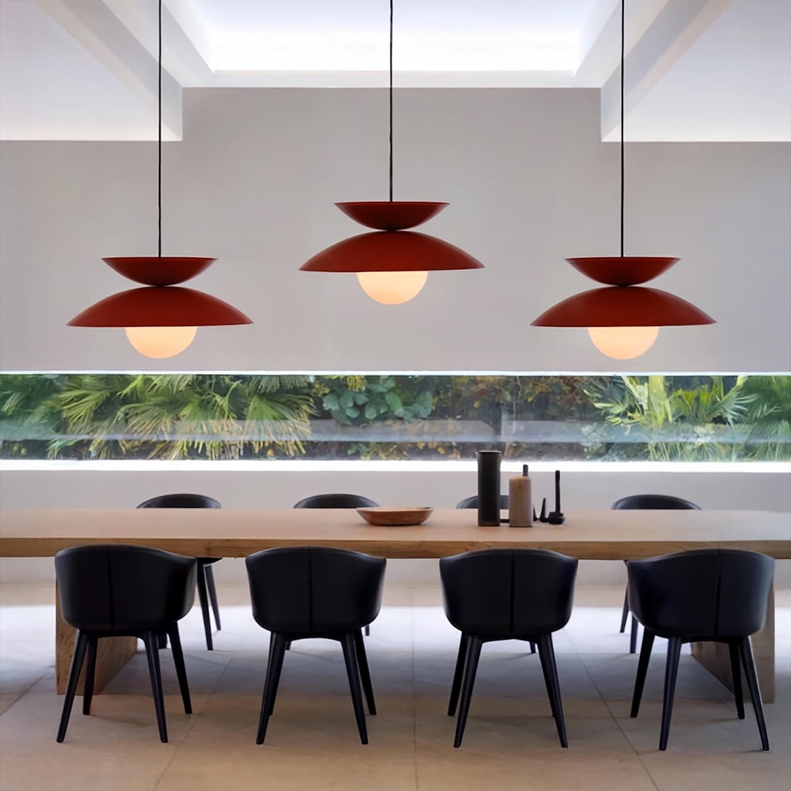 Modern Red Pendant Light: Scandinavian Minimalist Ceiling Lamp - Etsy