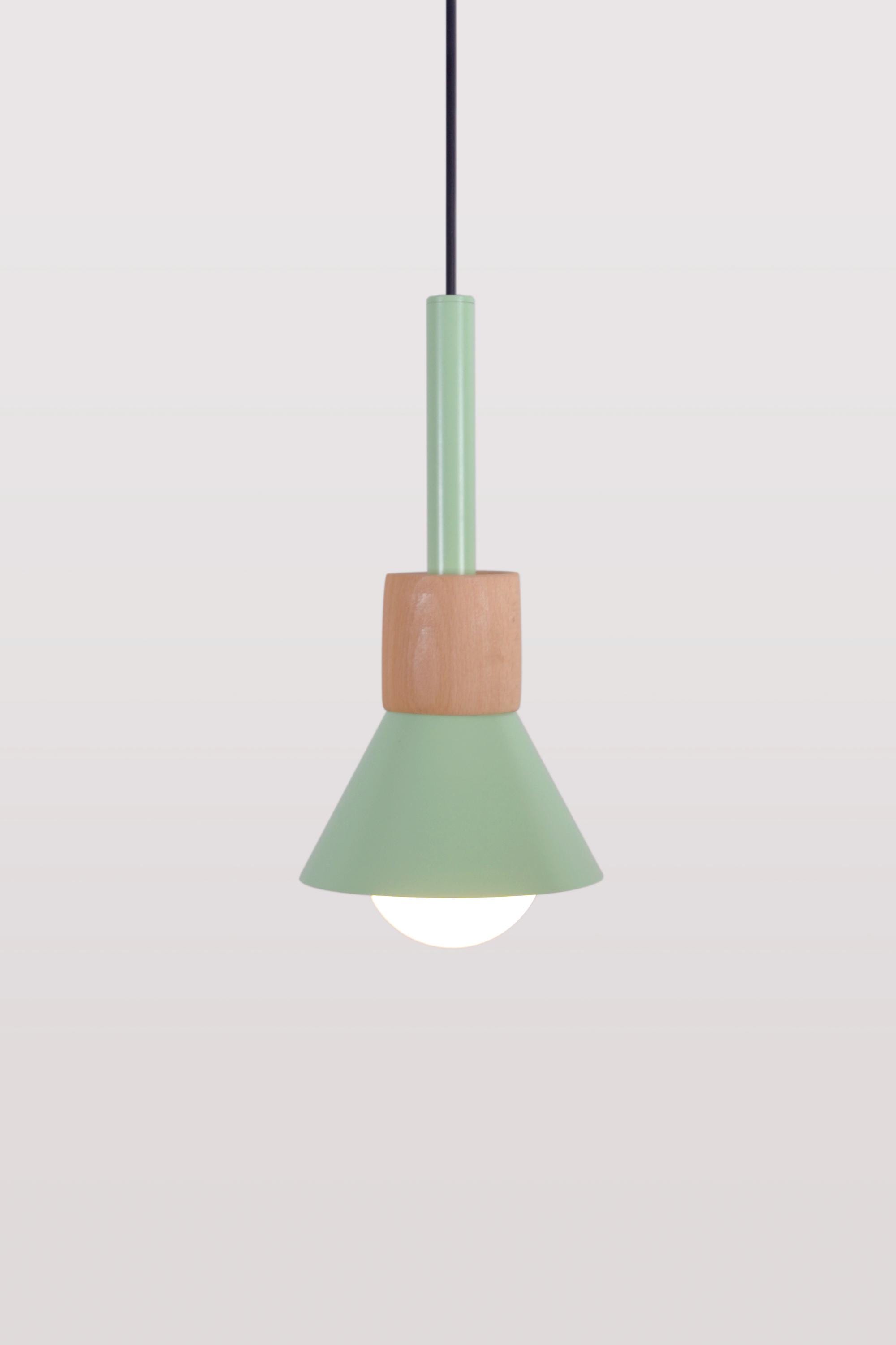Mint Green Pendant Light Trio – Minimalist Handmade Ceiling Lamp With ...