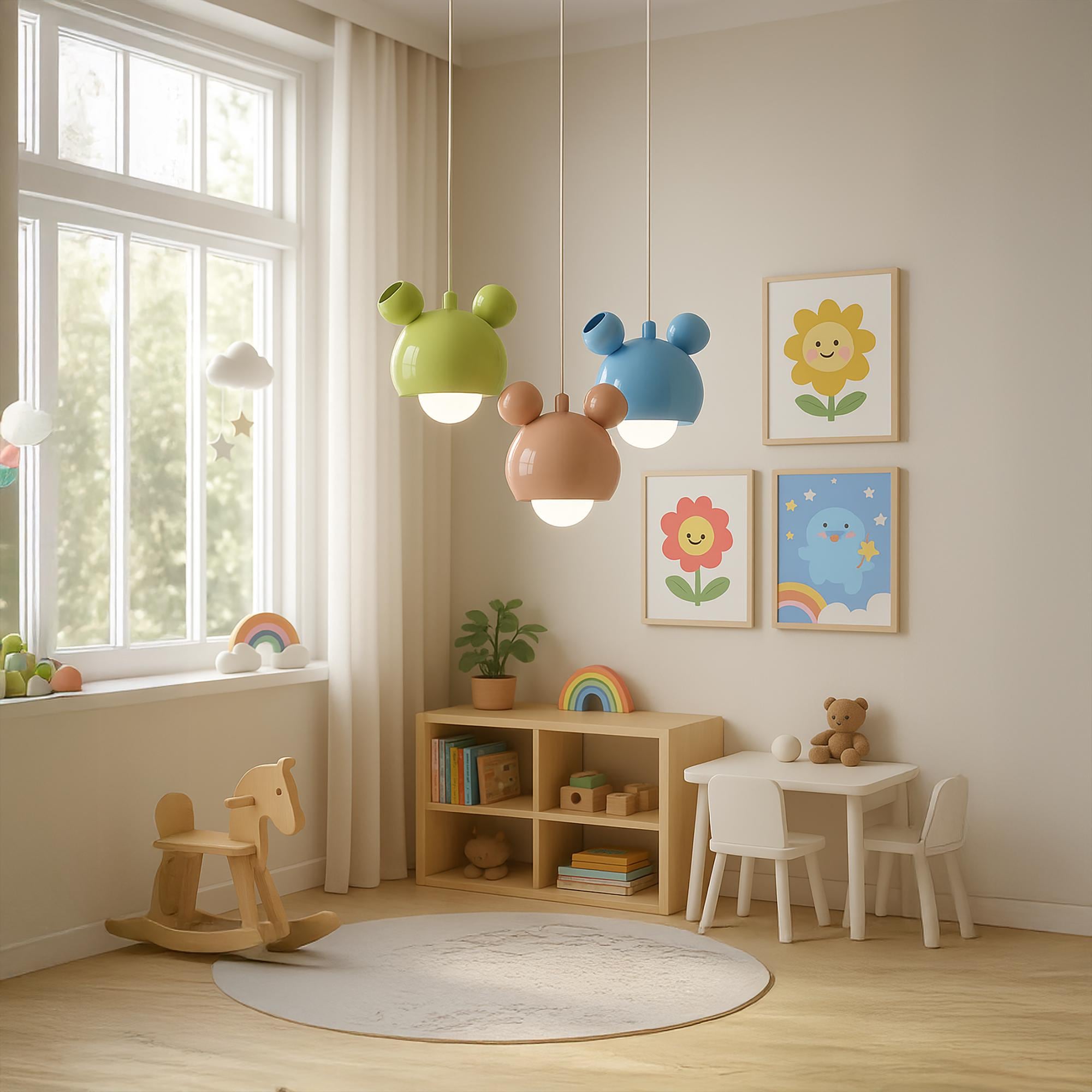 Handmade Triple Pendant Light, Kids Nursery Decor - Etsy