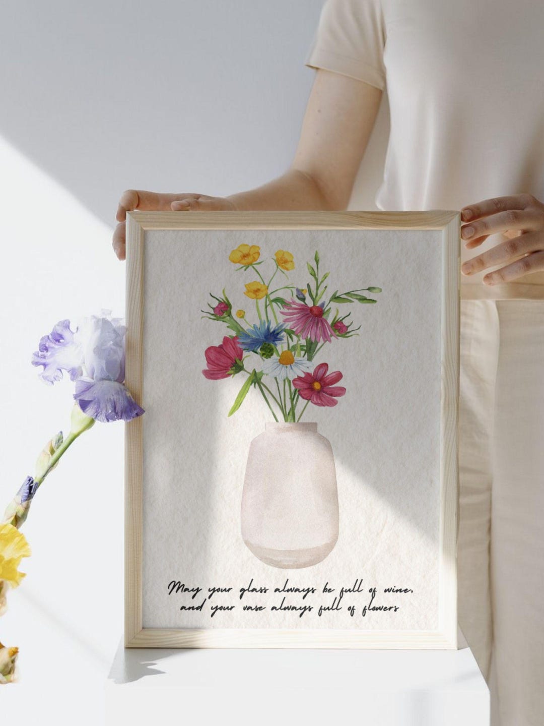 Flowers in a Vase With Quote Printable - Etsy