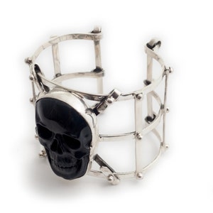 CAGE CUFF SKULL Carved Rock Bracelet - Etsy