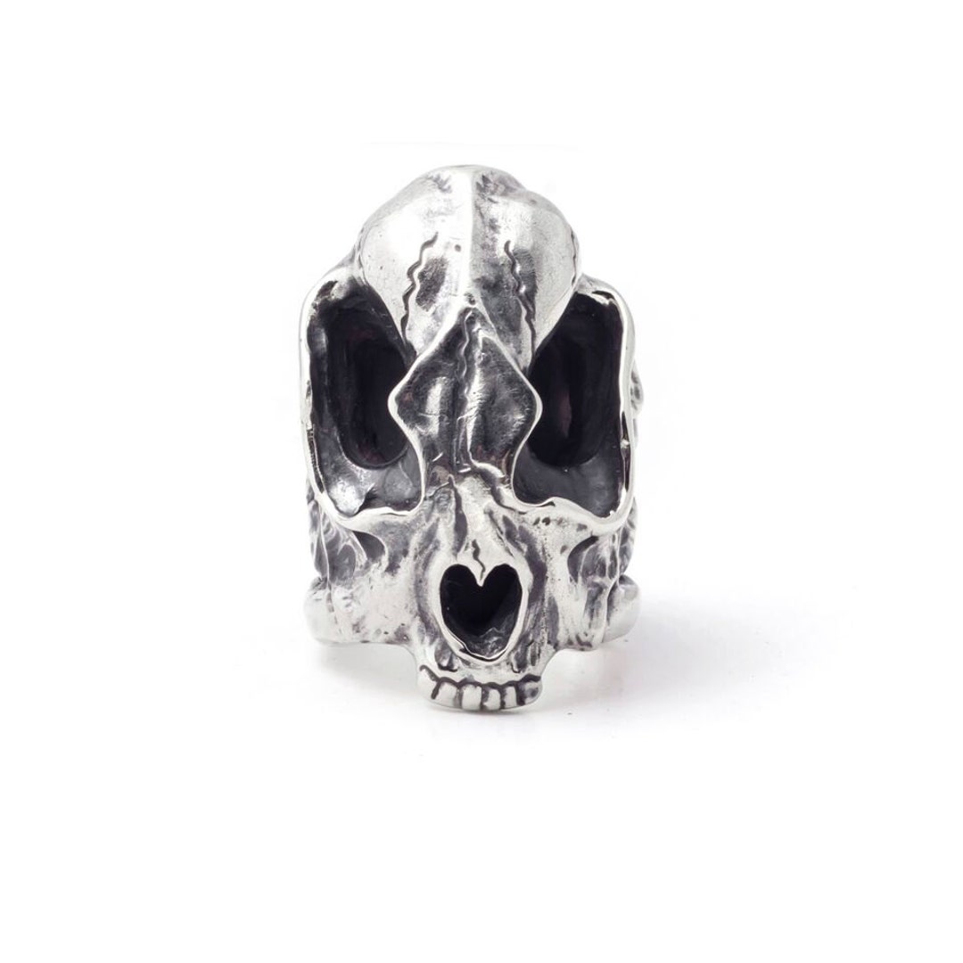 Saber Skull Silver Ring, Mens Biker Ring, Big Silver Skull Ring, Animal Skull Jewelry - Etsy